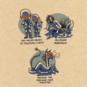 Famous Cryptids of Michigan 11 X 14 Print - Etsy