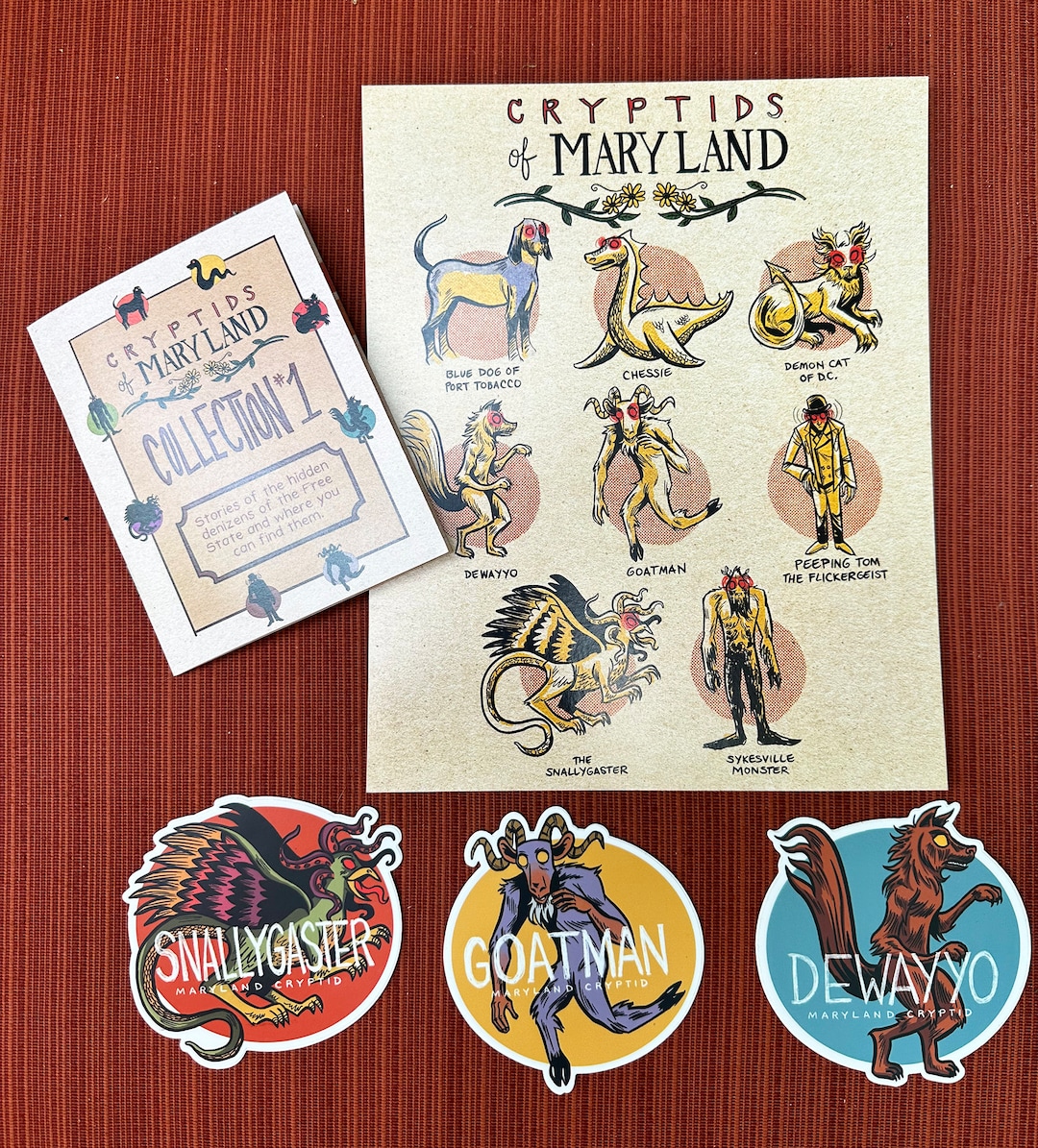 Maryland Cryptids Info Booklet, 8 X 10 Print, & 3 Stickers - Etsy