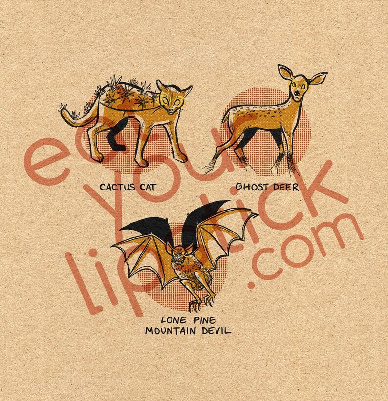 Famous Cryptids of California 11 X 14 Print - Etsy