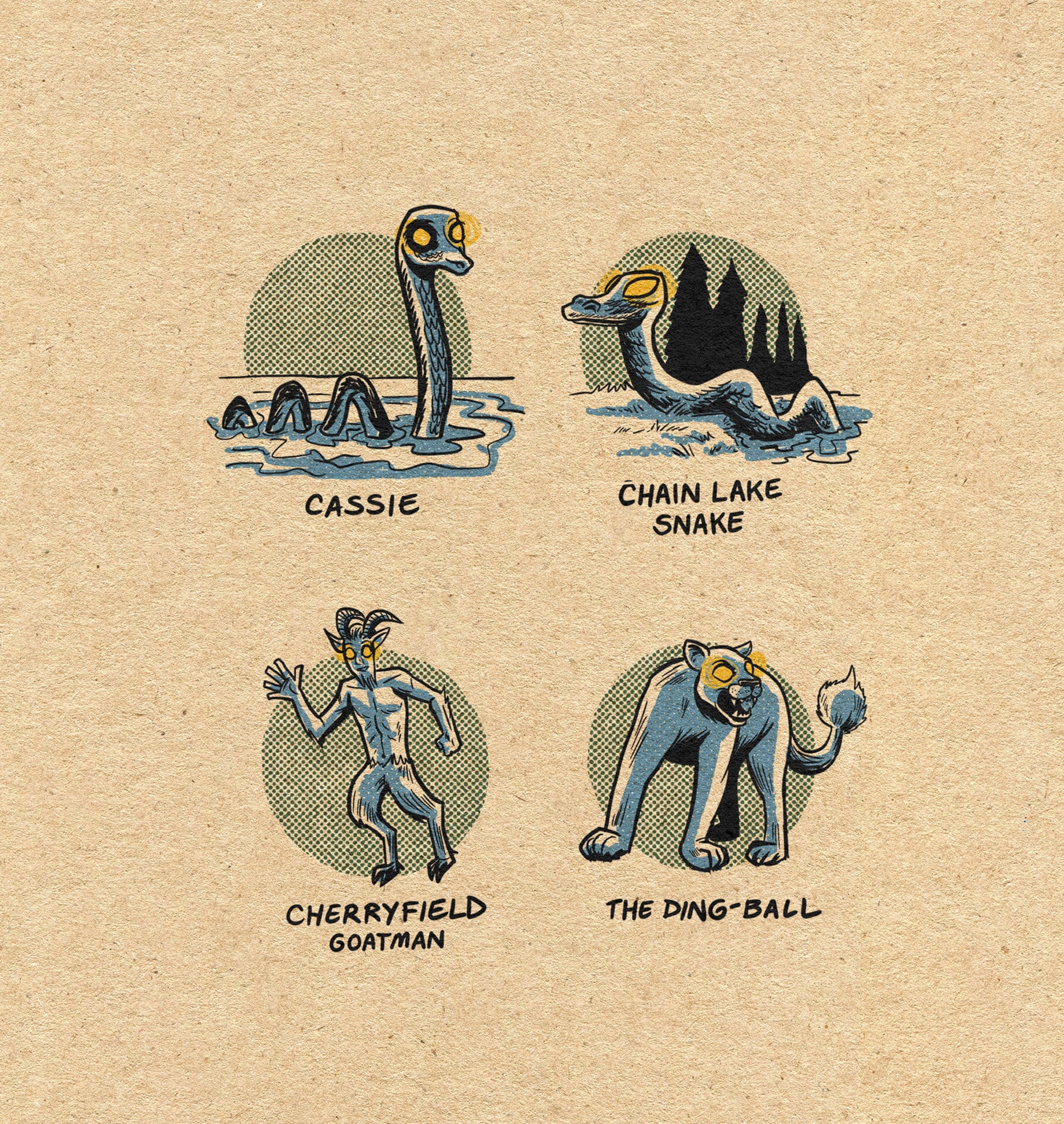 Famous Cryptids of Maine 11 X 14 Print - Etsy Australia