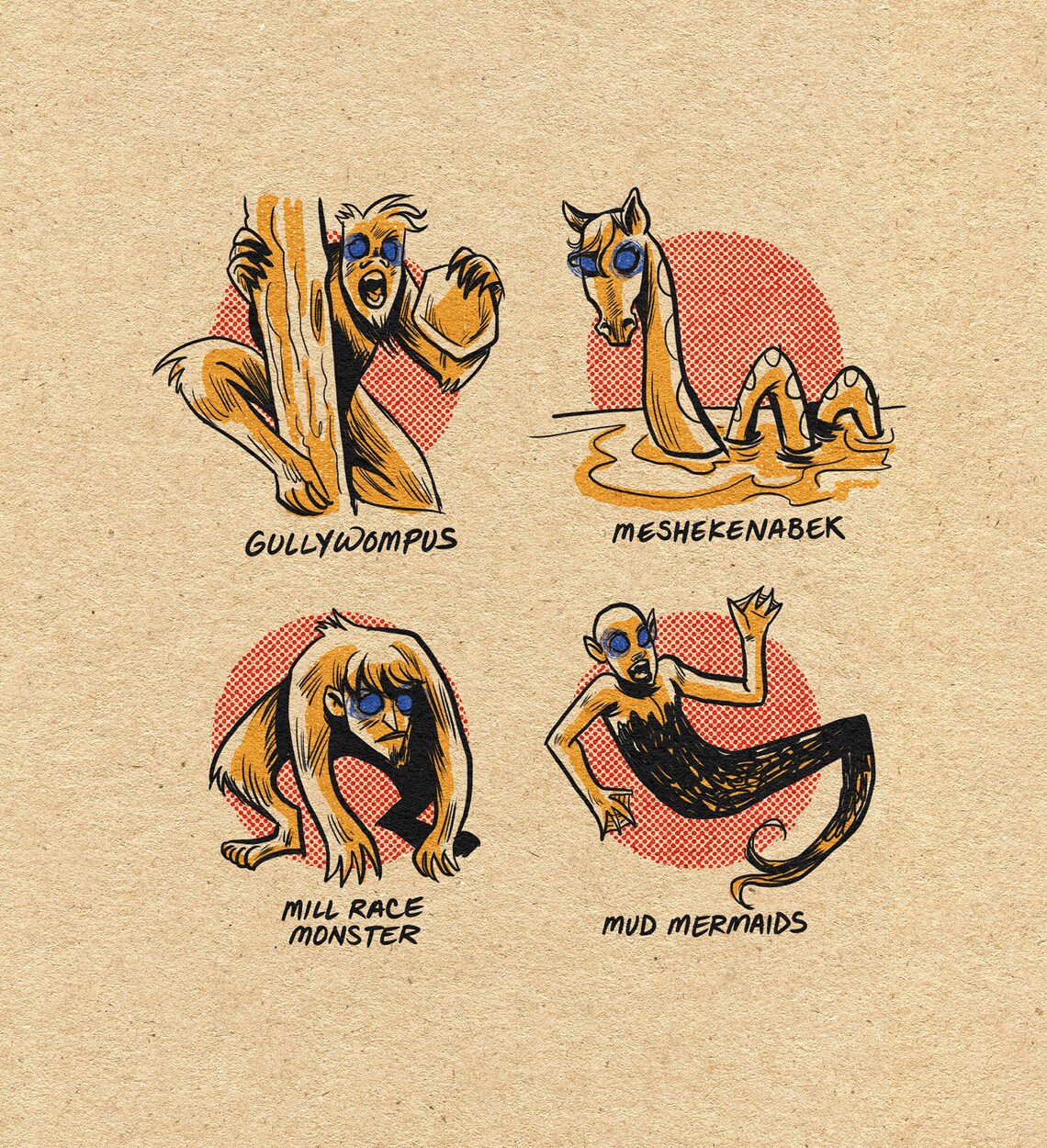 Famous Cryptids of Indiana 11 X 14 Print - Etsy