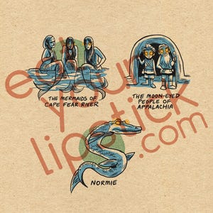 Famous Cryptids of North Carolina Print - Etsy