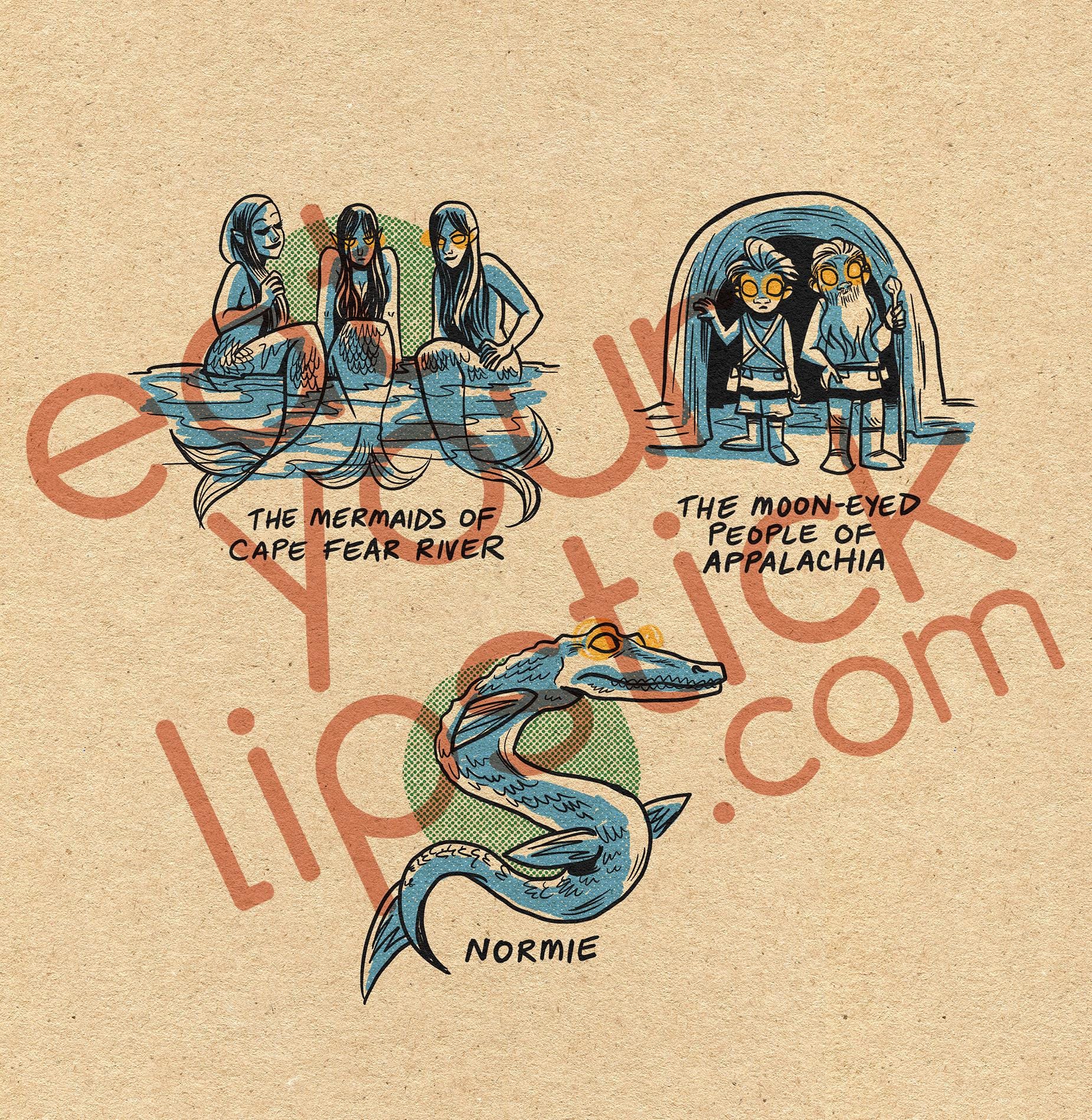 Famous Cryptids of North Carolina Print - Etsy