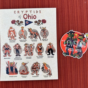 Ohio Cryptids 8 X 10 Print & Loveland Frogmen Sticker - Etsy