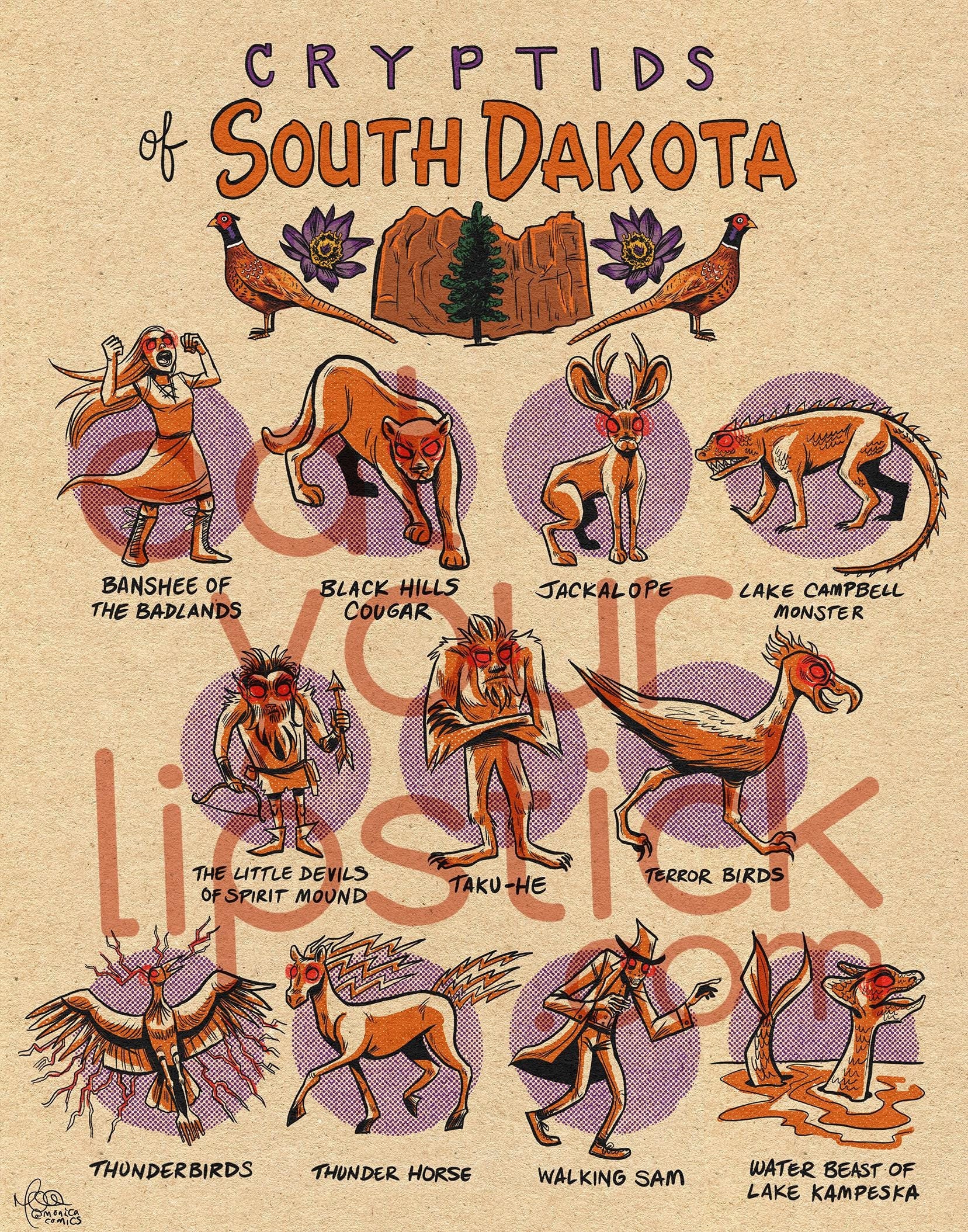 Famous Cryptids of South Dakota 11 X 14 Print - Etsy UK
