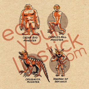 Famous Cryptids of Ohio 11 X 14 Print - Etsy