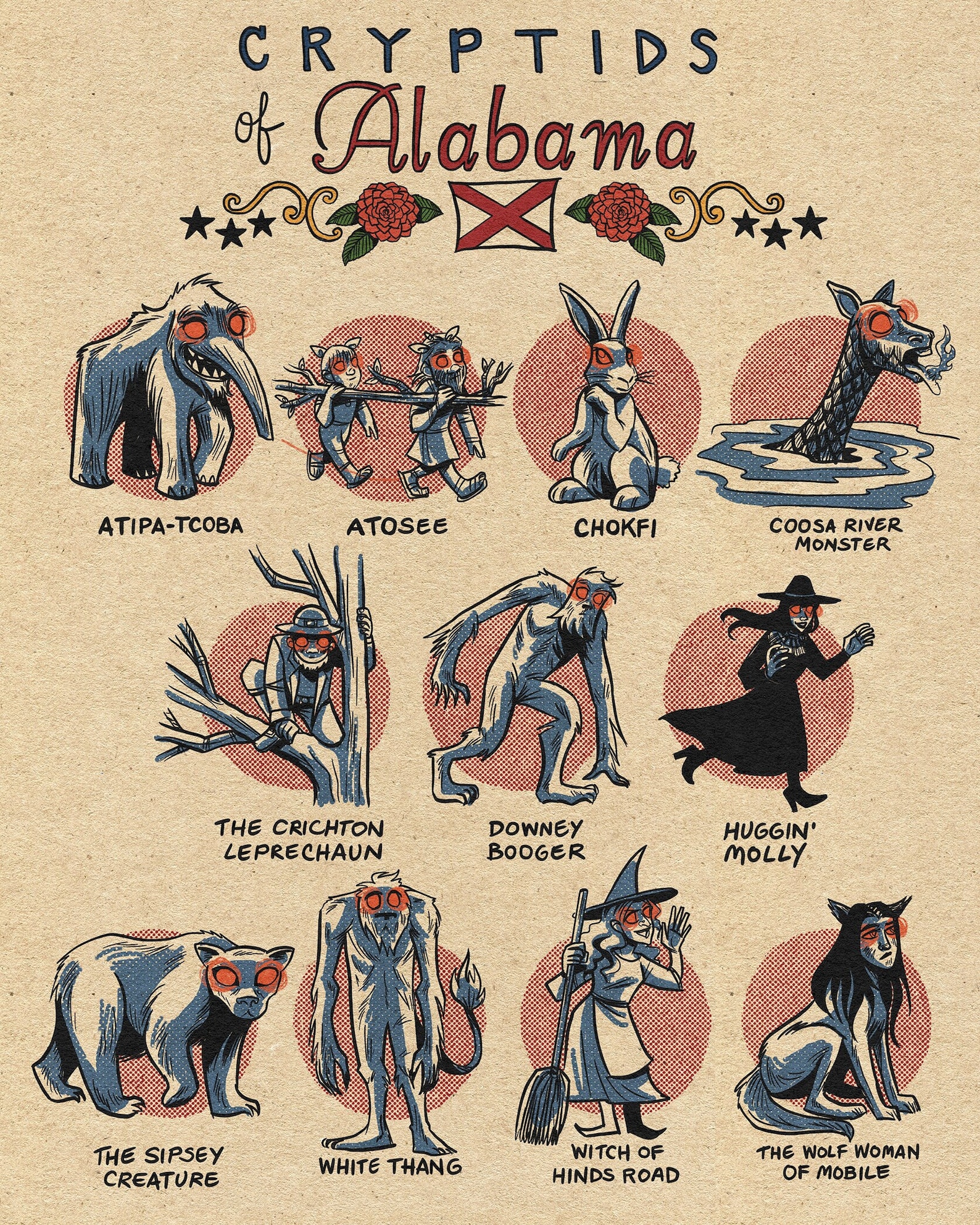 Famous Cryptids of Alabama 11 X 14 Print - Etsy