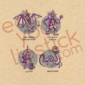 Famous Cryptids of Quebec Print - Etsy