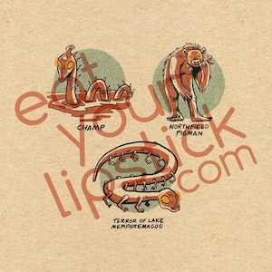 Famous Cryptids of Vermont 11 X 14 Print - Etsy