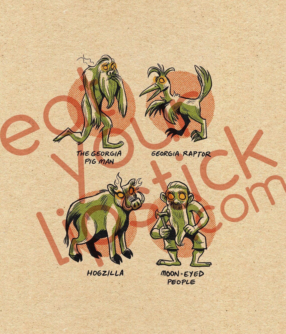 Famous Cryptids of Georgia 11 X 14 Print - Etsy UK