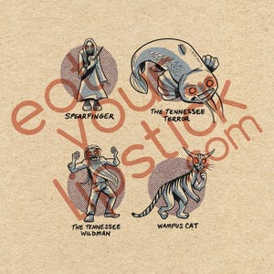 Famous Cryptids of Tennessee Print - Etsy