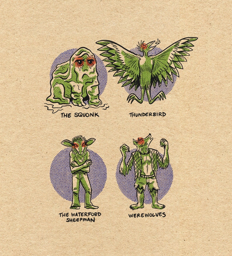 Famous Cryptids of Pennsylvania Print - Etsy