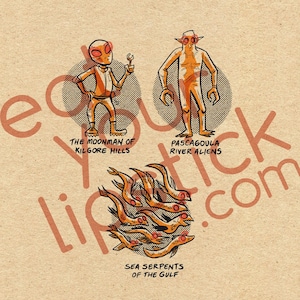 Famous Cryptids of Mississippi Print - Etsy