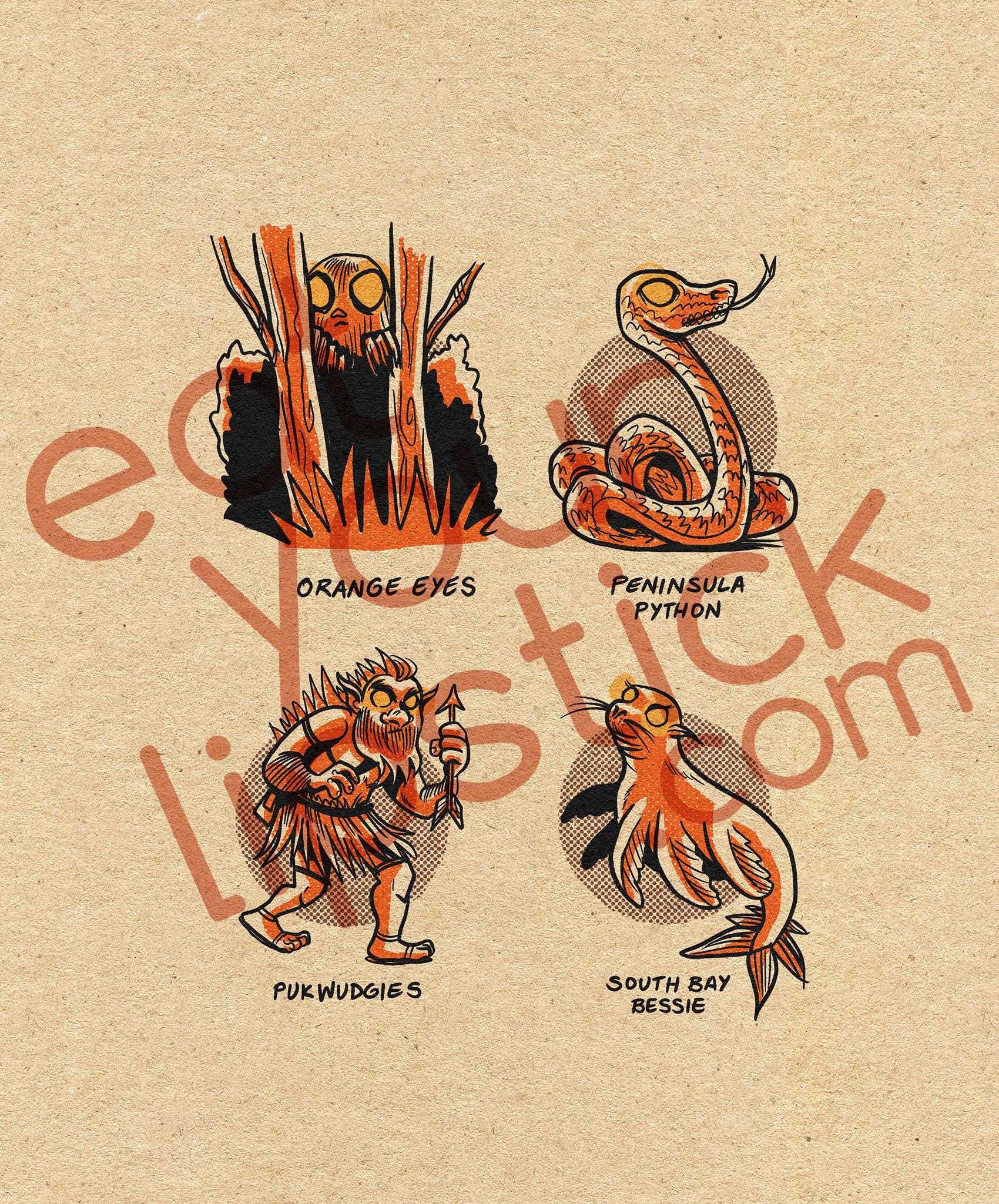 Famous Cryptids of Ohio 11 X 14 Print - Etsy