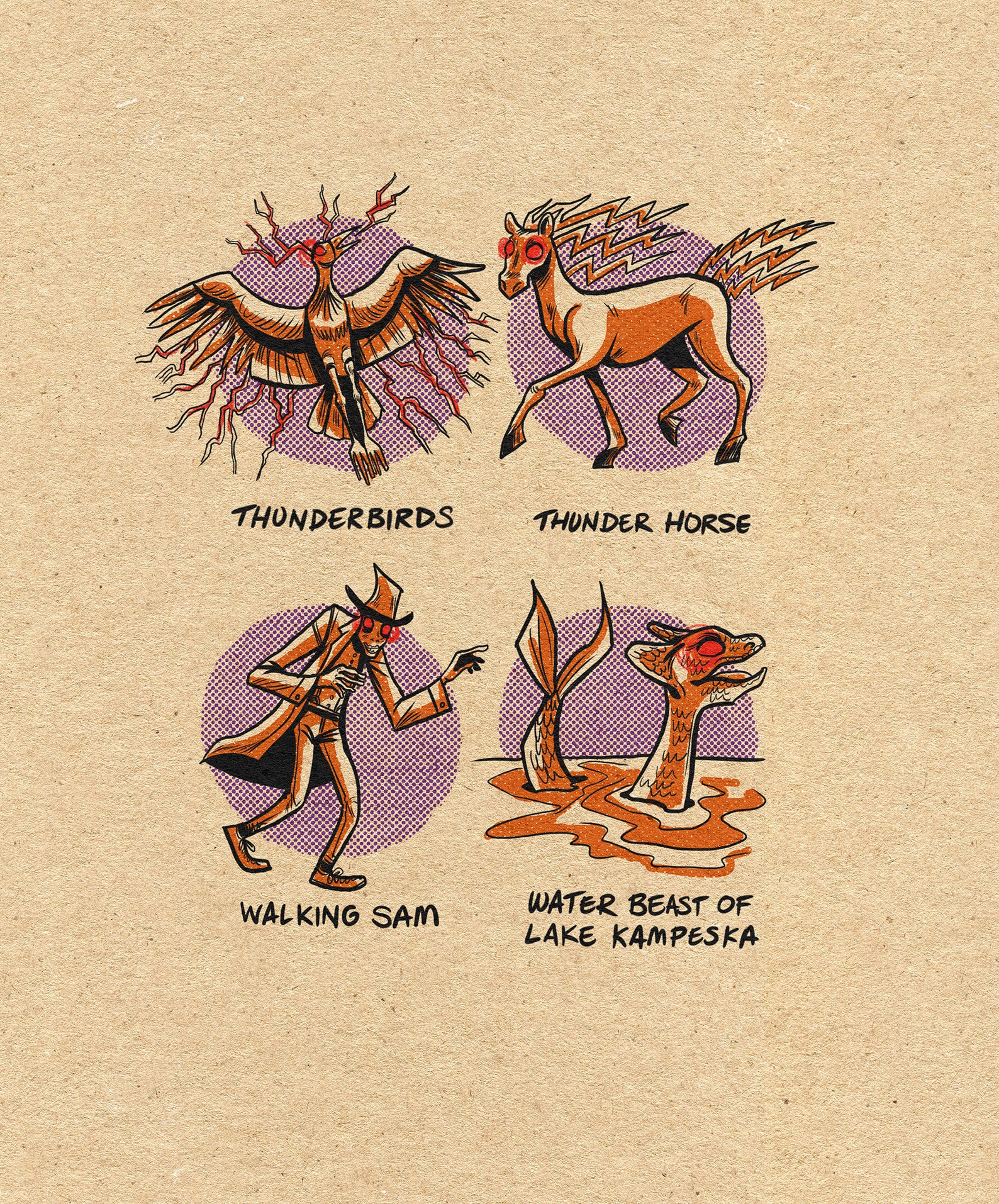 Famous Cryptids of South Dakota 5 X 7 Print - Etsy
