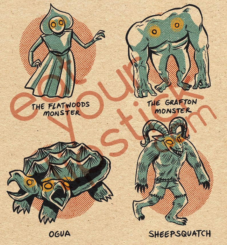 Famous Cryptids of West Virginia 5 X 7 Print - Etsy