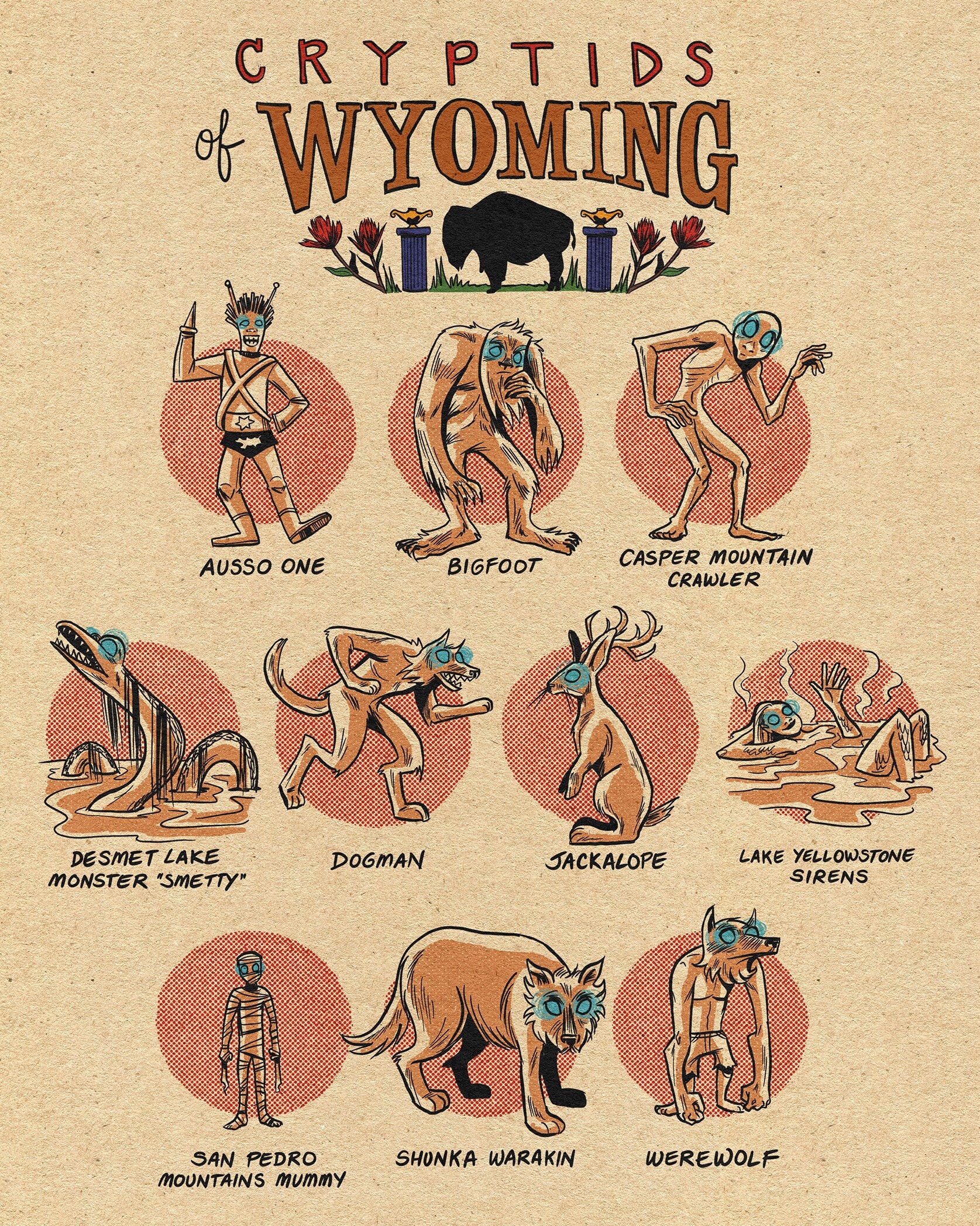 Famous Cryptids of Wyoming 11 X 14 Print - Etsy