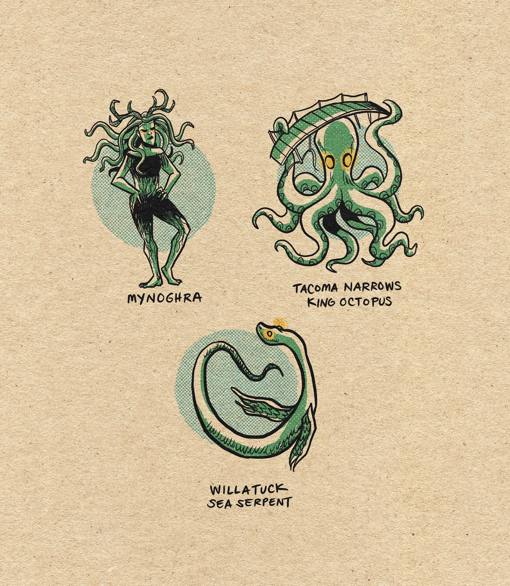 Famous Cryptids of Washington Print - Etsy Famous Cryptids of Washington Print - Etsy
