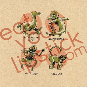 Famous Cryptids of Georgia 5 X 7 Print - Etsy