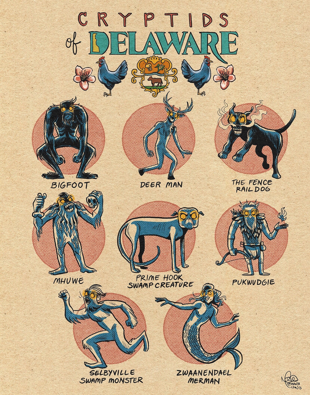 Famous Cryptids of Delaware 11 X 14 Print - Etsy