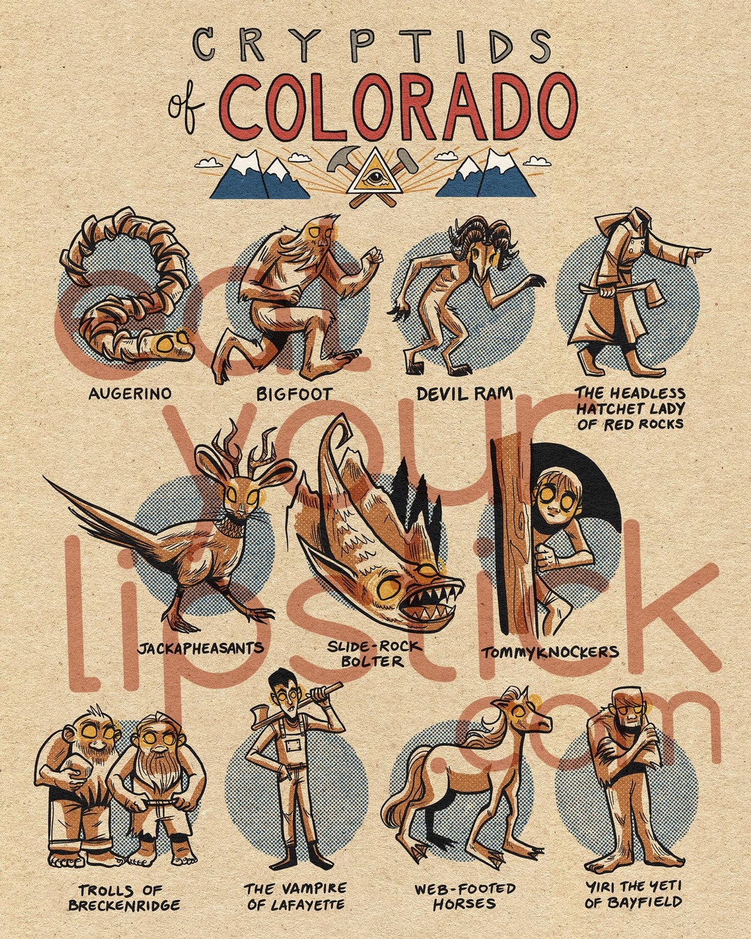 Famous Cryptids of Colorado 11" X 14" Print - Etsy