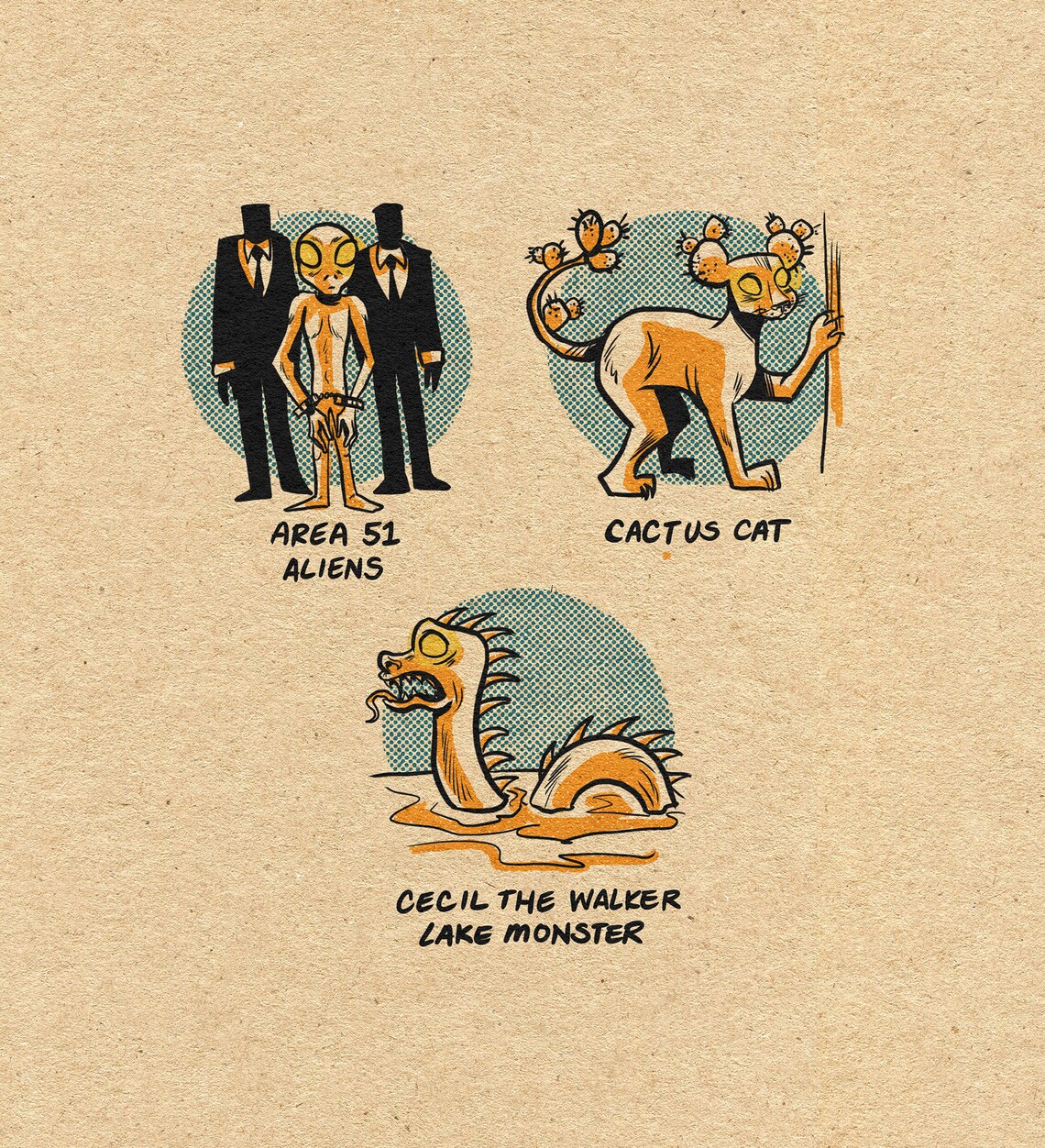 Famous Cryptids of Nevada 5 X 7 Print - Etsy