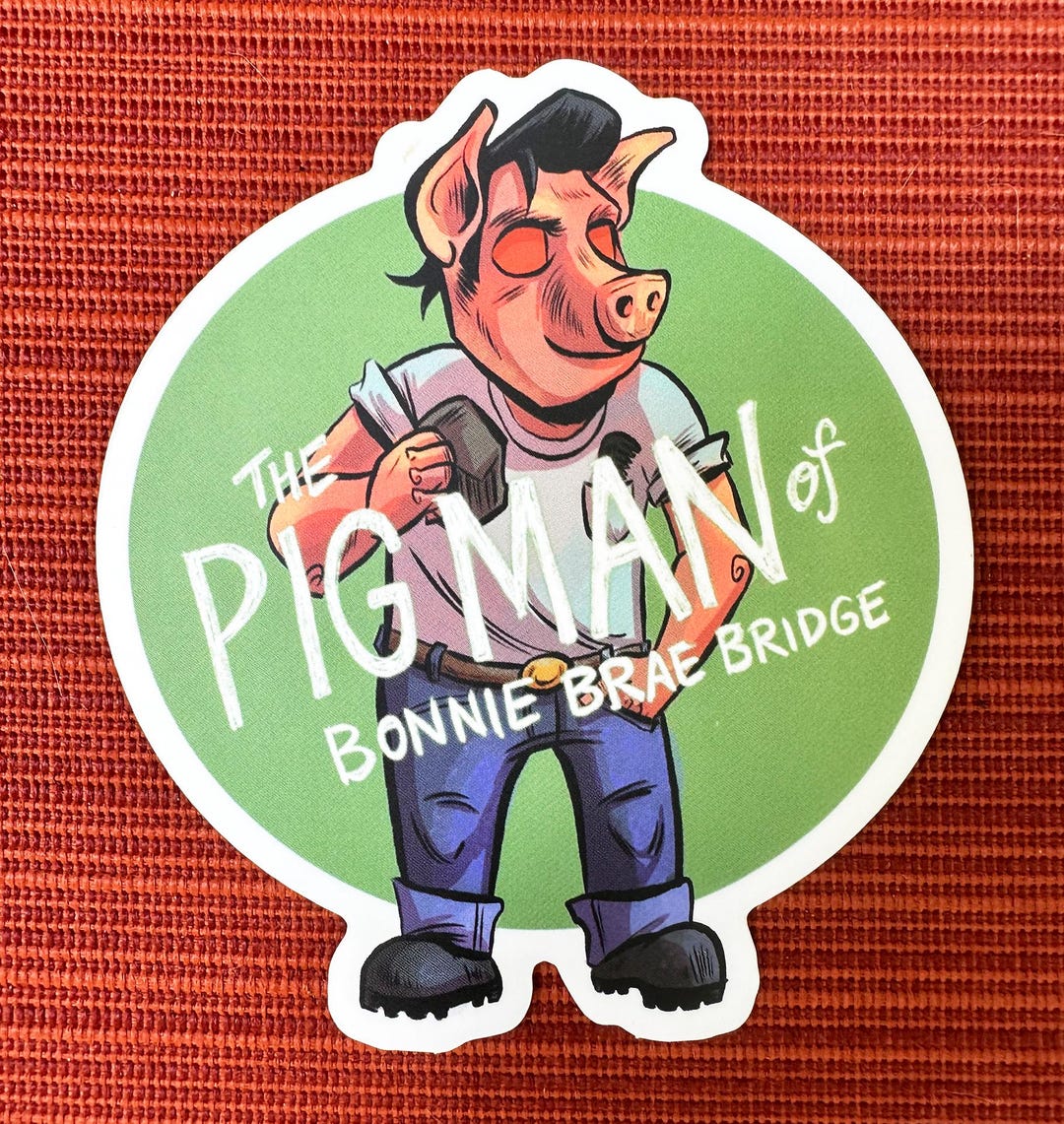 The Pigman of Bonnie Brae Bridge Sticker - Etsy