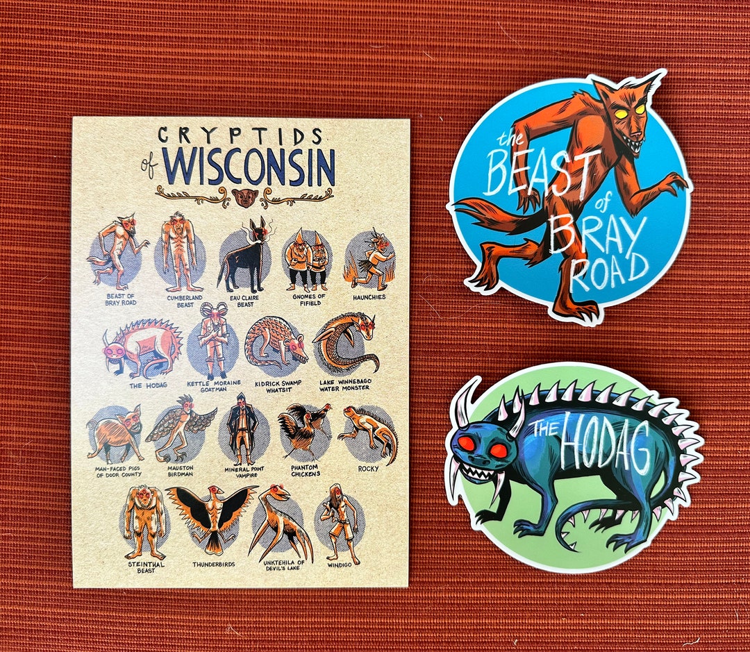 Wisconsin Cryptids 5 X 7 Print & Two Stickers Pack - Etsy