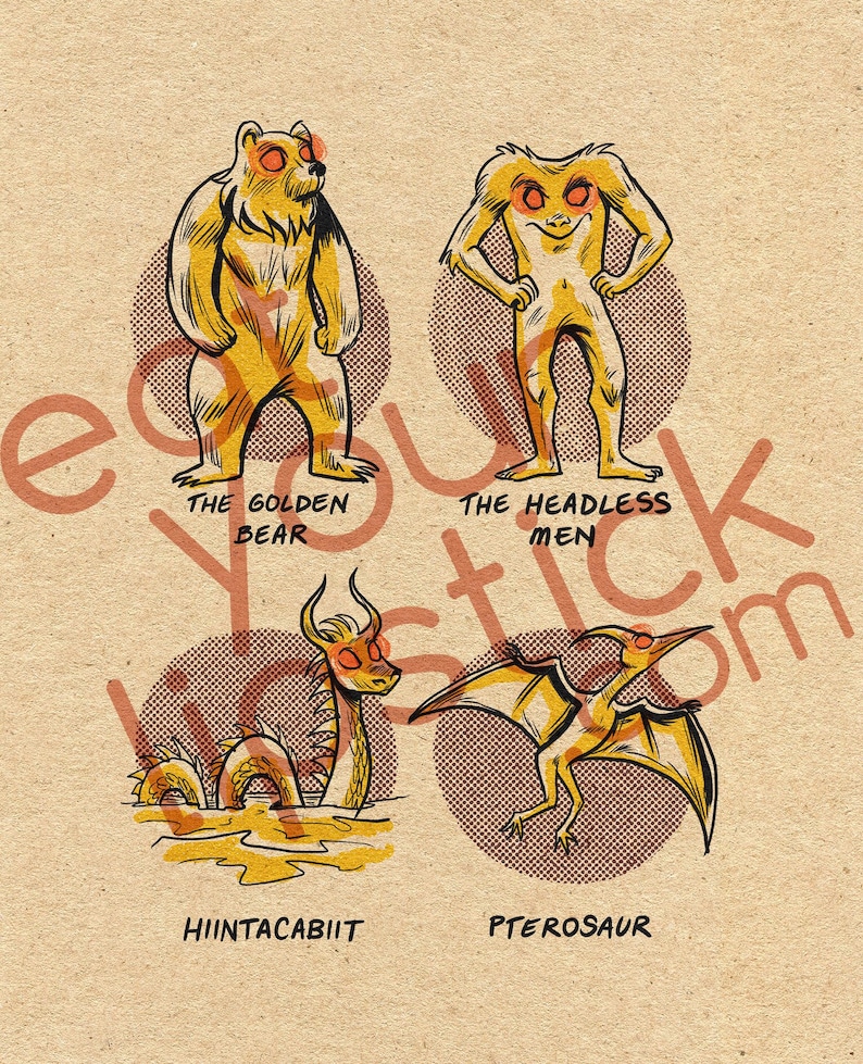 Famous Cryptids of Kansas Print - Etsy