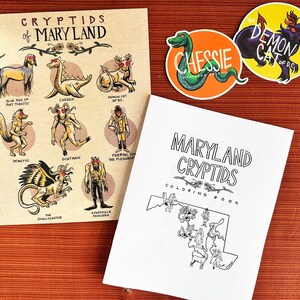 Cryptids of Maryland GIFT SET: Coloring Book, 8 X 10 Print and 2 ...