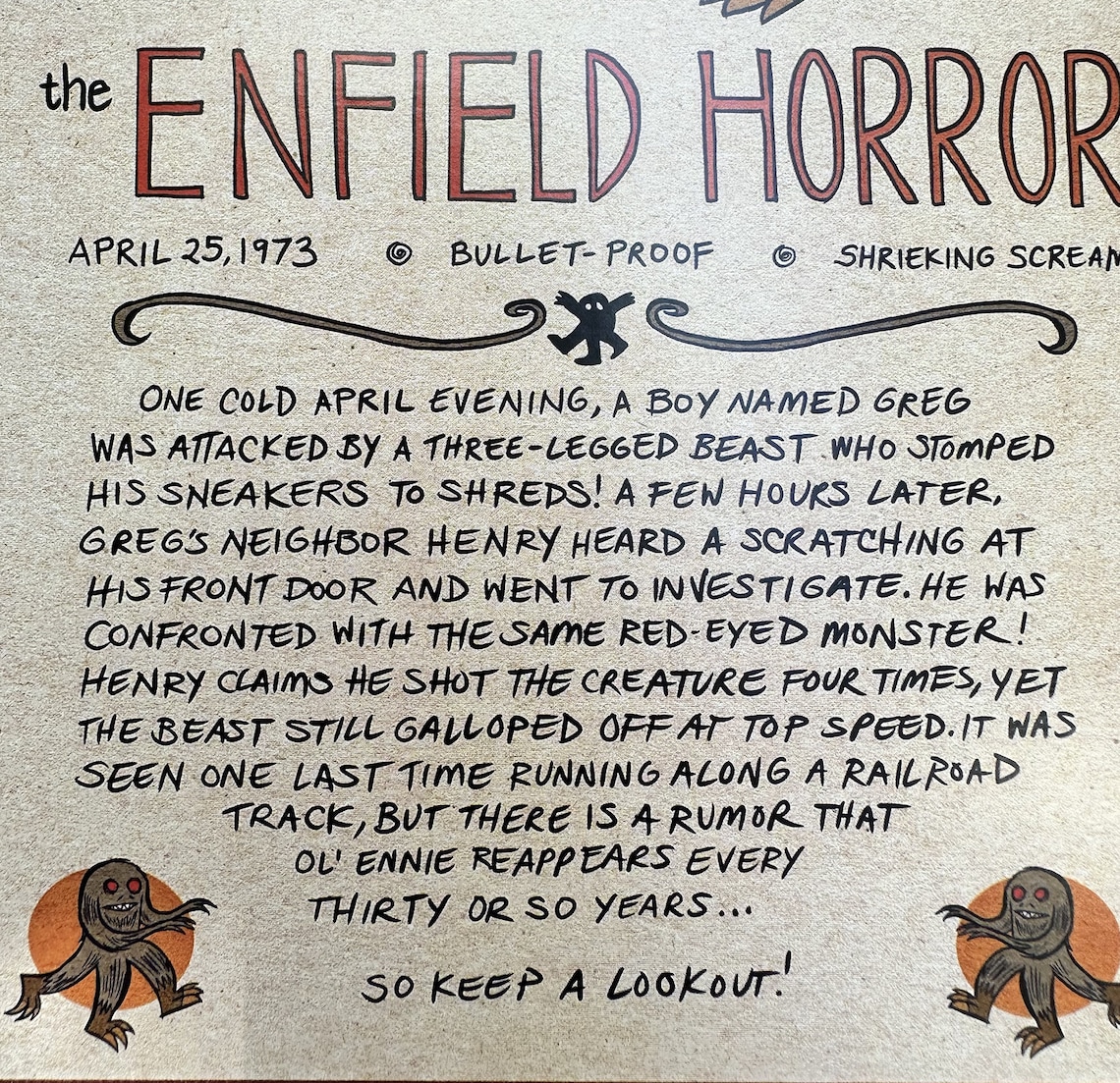 The Enfield Horror 5 X 7 Print - Etsy
