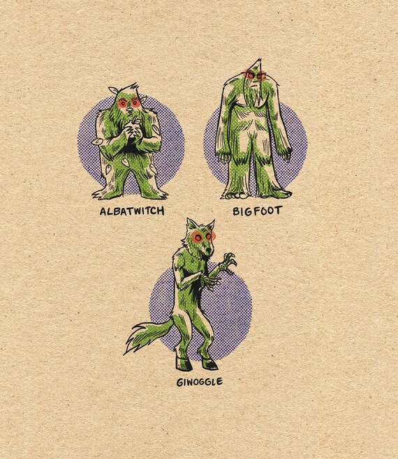 Famous Cryptids Of Pennsylvania Print, 43% OFF