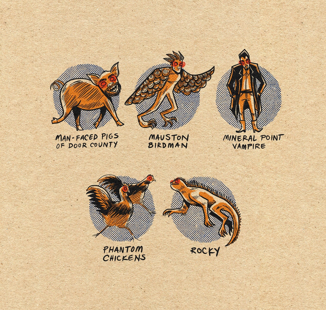 Famous Cryptids of Wisconsin Print - Etsy