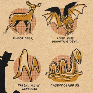 Famous Cryptids of California Print - Etsy