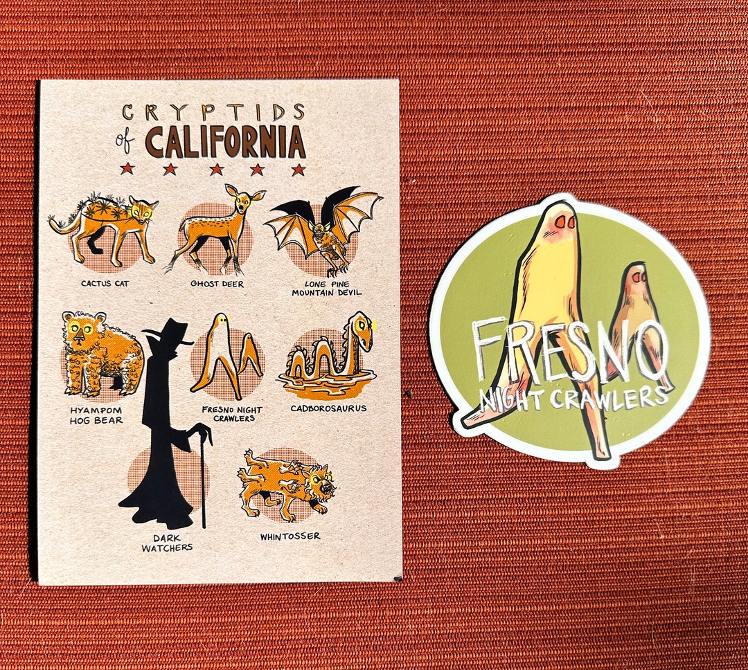 Cryptids of California GIFT SET: Print & Sticker Pack - Etsy