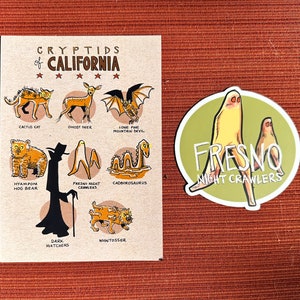California Cryptids Print & Sticker Pack - Etsy