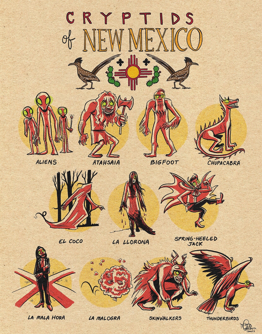 Famous Cryptids of New Mexico 8 X 10 Print - Etsy