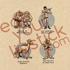 Famous Cryptids of Colorado 11" X 14" Print - Etsy