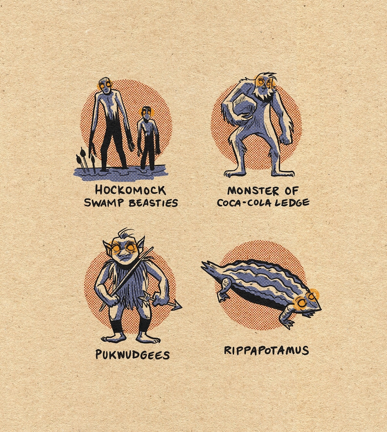 Famous Cryptids of Massachusetts Print - Etsy