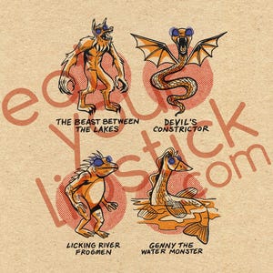 Famous Cryptids of Kentucky Print - Etsy