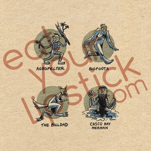 Famous Cryptids of Maine 5 X 7 Print - Etsy