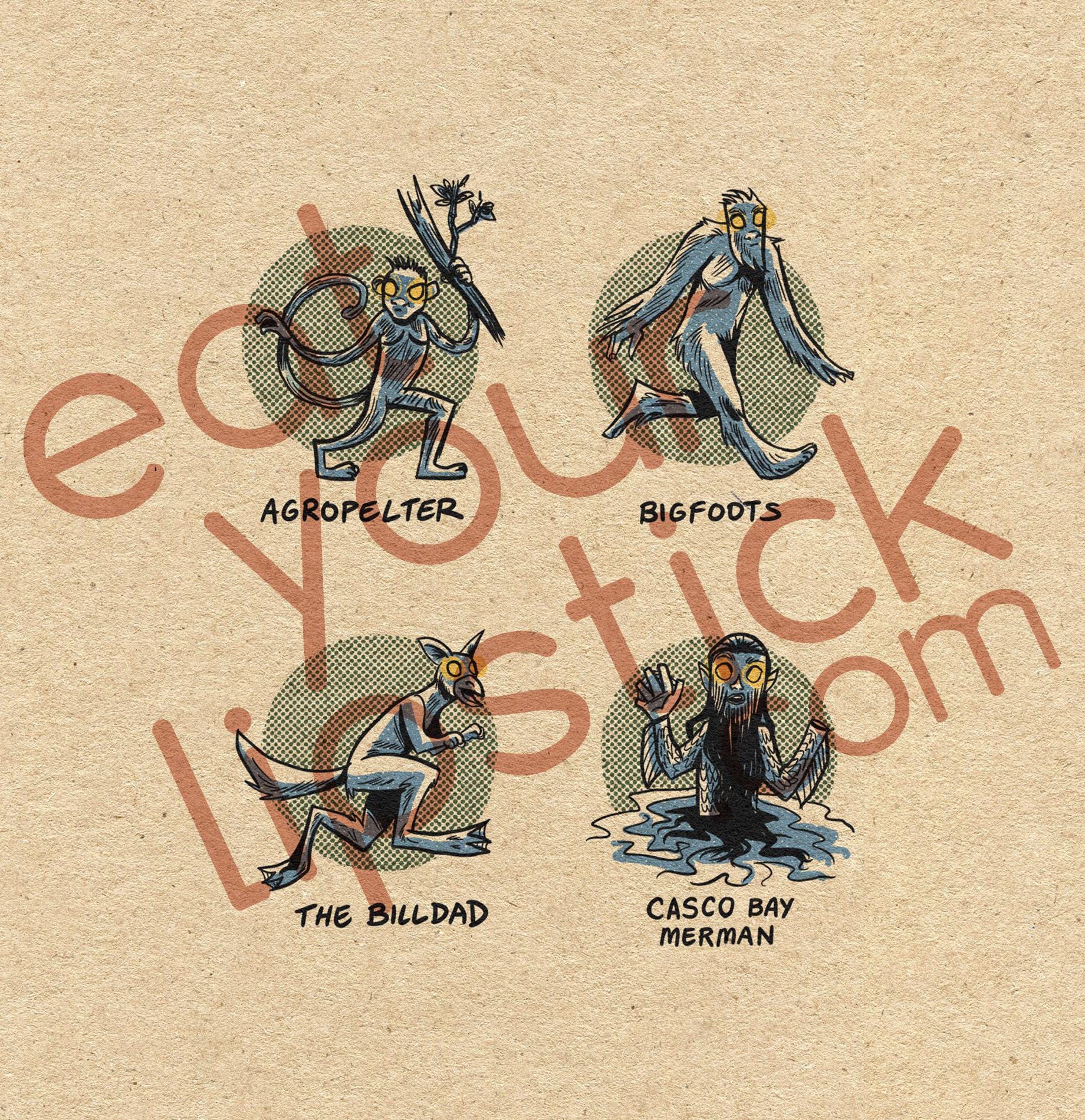 Famous Cryptids of Maine 5 X 7 Print - Etsy