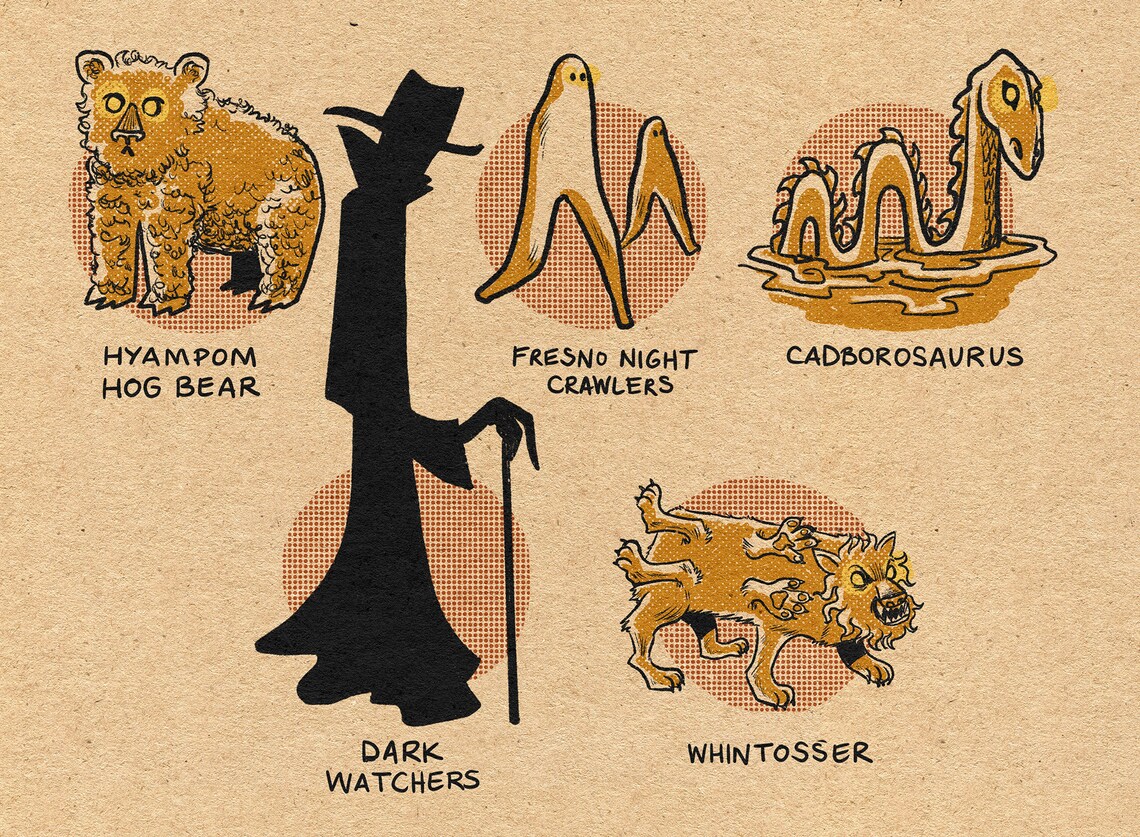 Famous Cryptids of California Print - Etsy