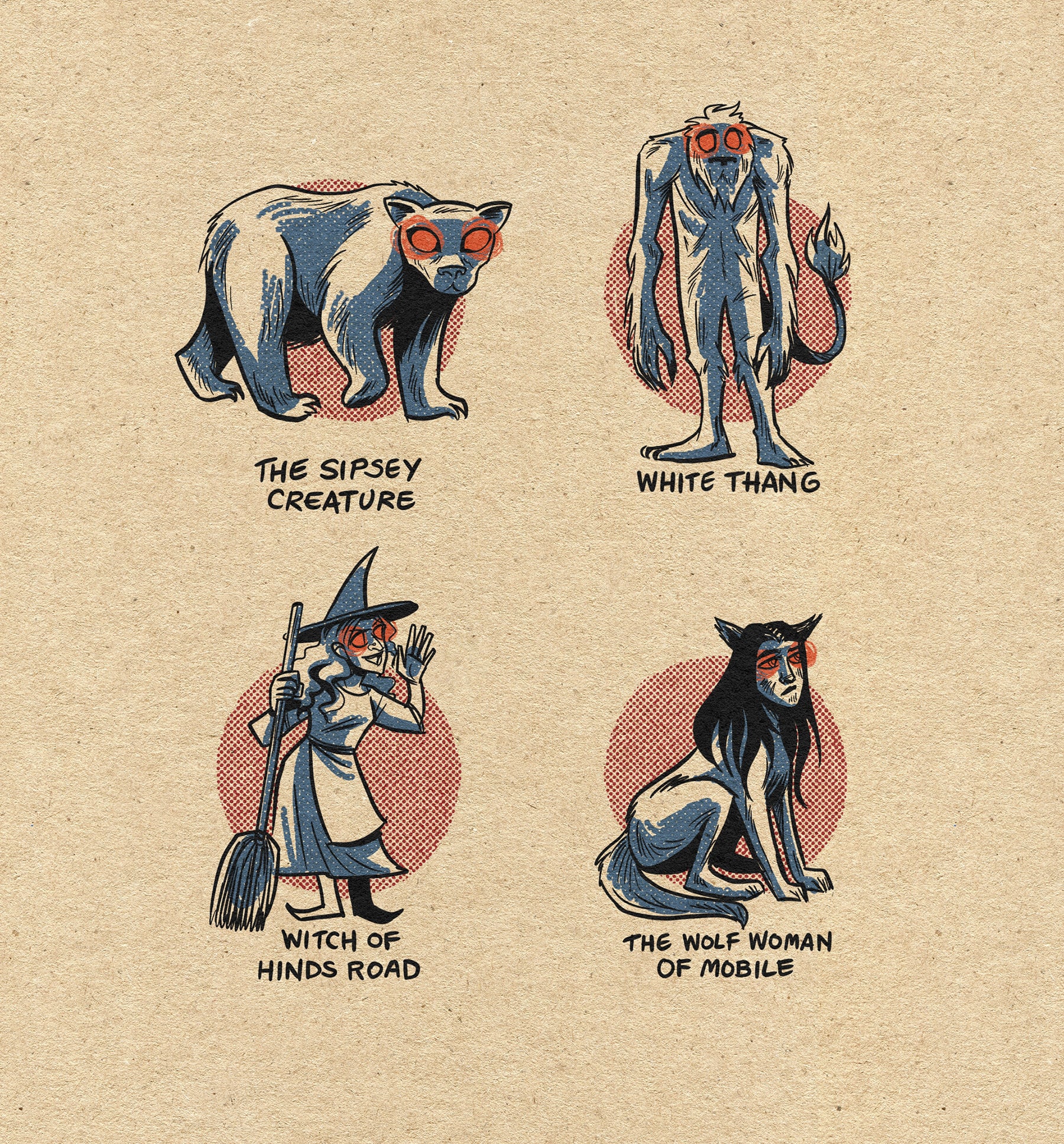 Famous Cryptids of Alabama Print - Etsy Canada