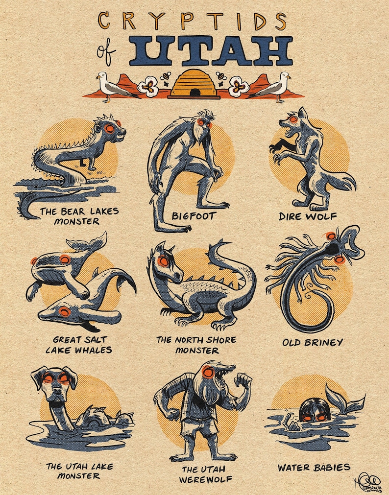 Famous Cryptids of Utah 11 X 14 Print - Etsy