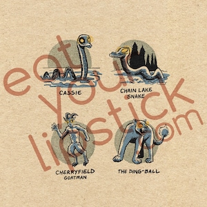 Famous Cryptids of Maine 5 X 7 Print - Etsy
