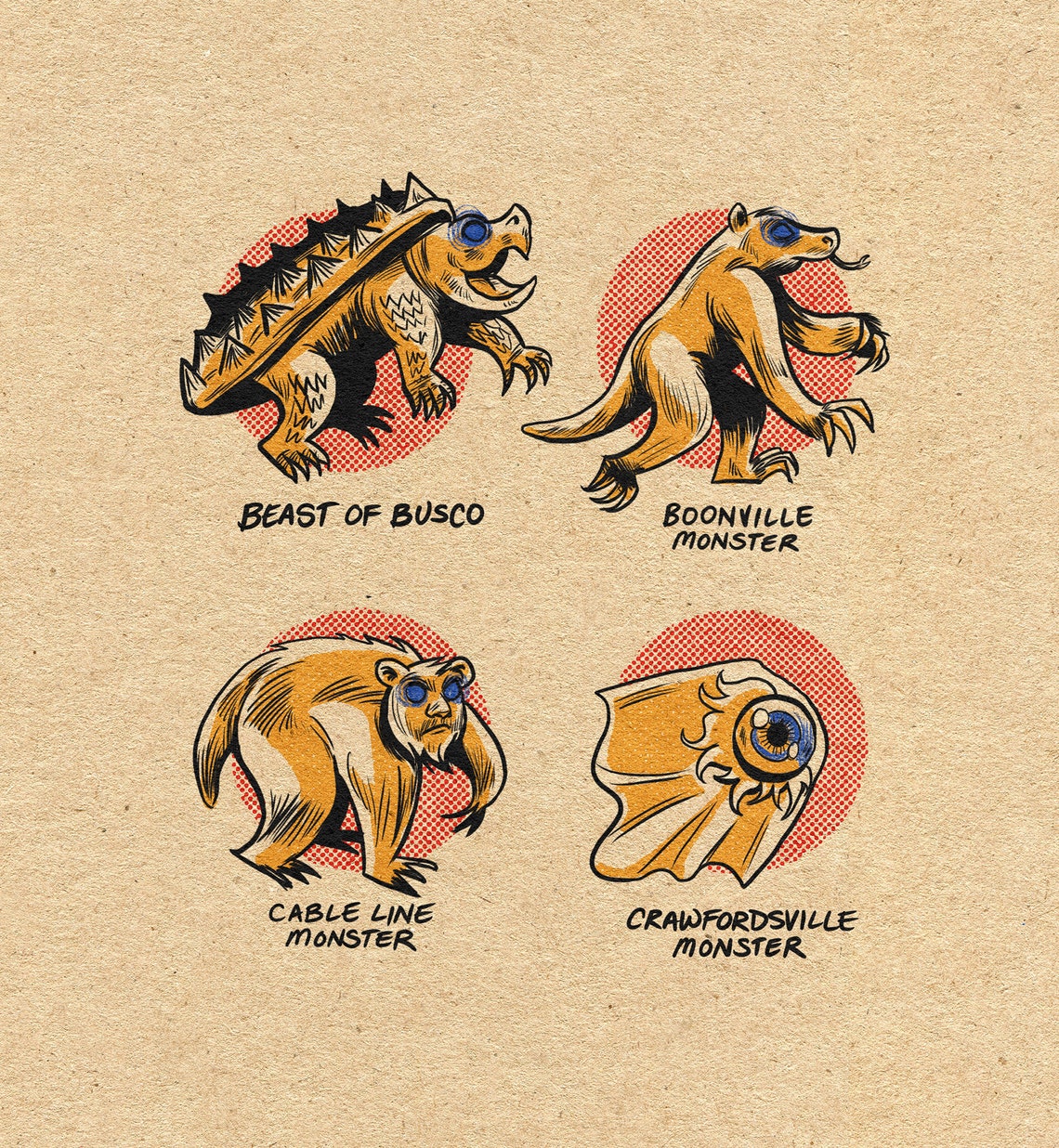 Famous Cryptids of Indiana 11 X 14 Print - Etsy