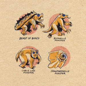 Famous Cryptids of Indiana 11 X 14 Print - Etsy