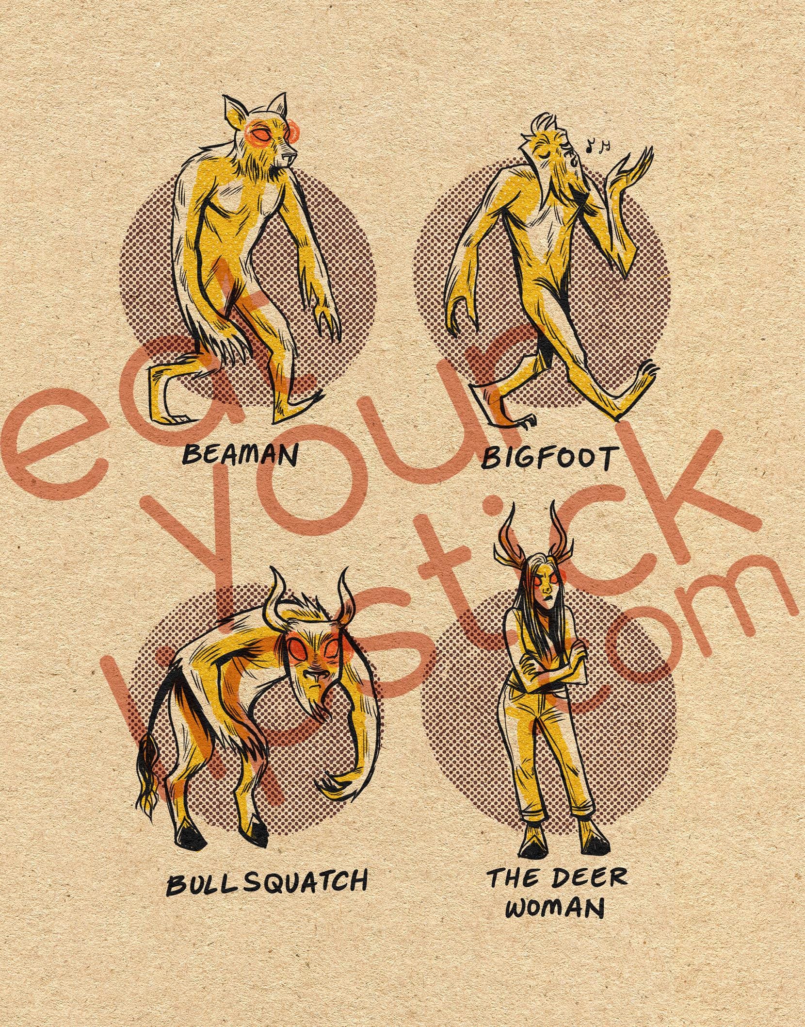 Famous Cryptids of Kansas Print - Etsy