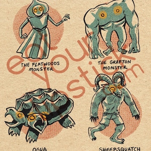 Famous Cryptids of West Virginia 11 X 14 Print - Etsy